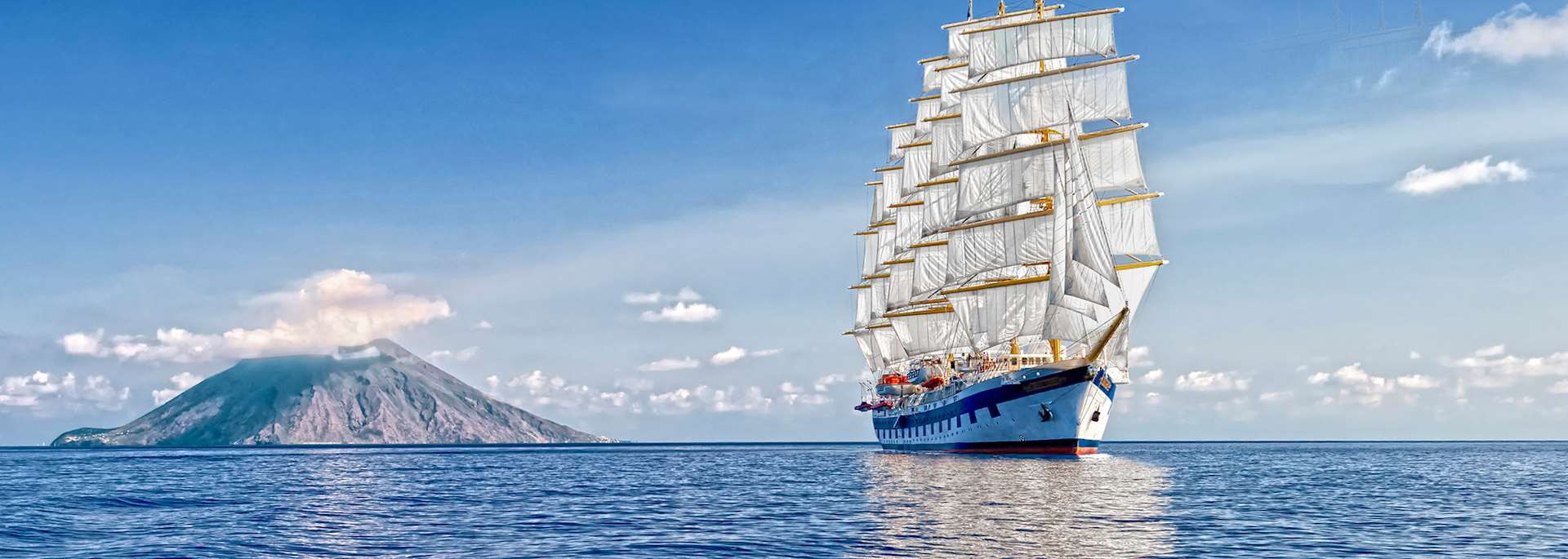 blue clipper ship